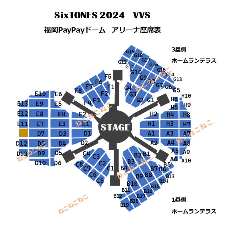 VVSアリーナ座席構成図は？SixTONESドームツアー2024銀テは飛んでくる？ | 猫に憧れながら魚を飼ってます